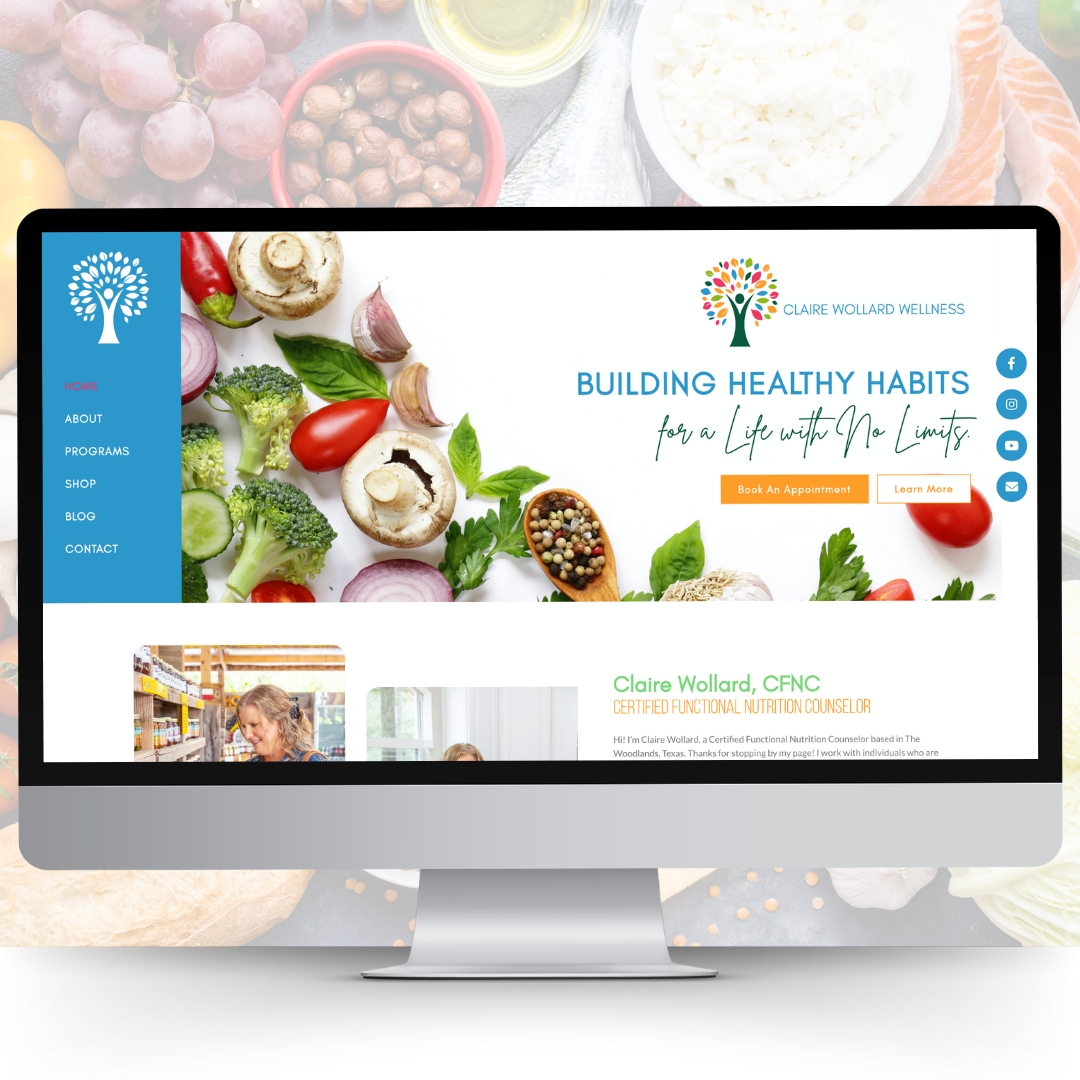 Claire Wollard Wellness Web Design - Elle Creative